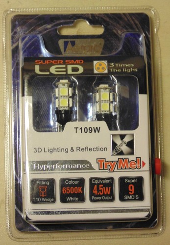 Aerpro 9 X SMD LED T10 Wedge Type White Bulb T109W for sale online | eBay