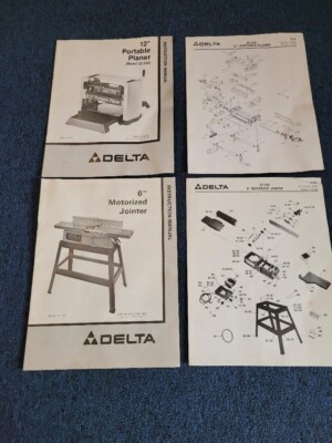 Mixed Lot (2) of Delta Instruction Manuals - Portable Planner/Motorized ...