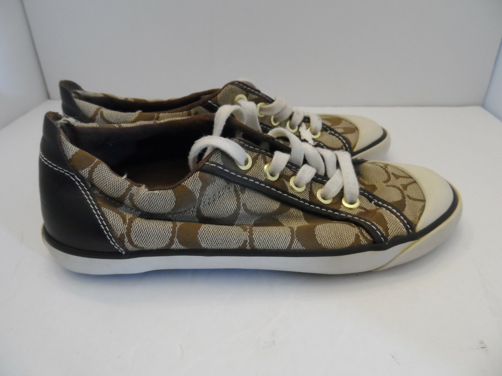 Coach Barrett Signature Logo Sneakers Brown Tan Canva… - Gem