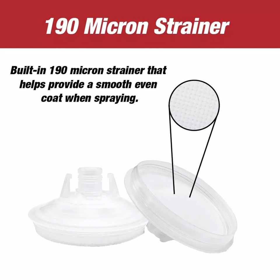 50Packs PPS CUPS Disposable Paint Spray Gun Cup Liners and Lid System ...