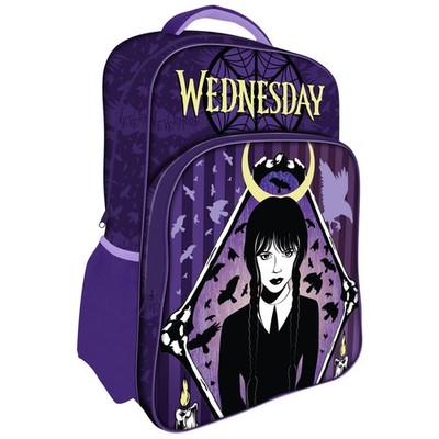 Wednesday Large Purple Backpack with Front Zipped Pocket and Padded ...