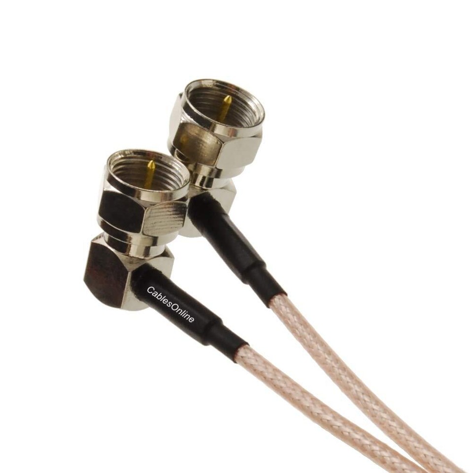 CablesOnline, 1-Foot Slim Coax 75-ohm RG179 with Right-Angle F-Type ...