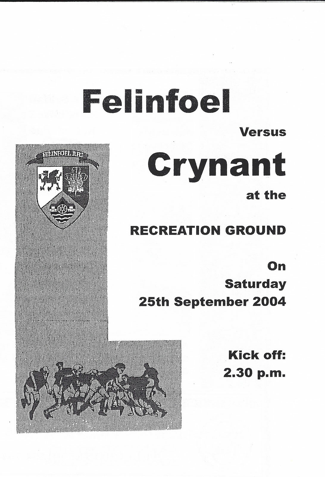 Felinfoel v Crynant 25 Sep 2004 RUGBY PROGRAMME | eBay UK