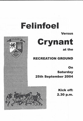 Felinfoel v Crynant 25 Sep 2004 RUGBY PROGRAMME | eBay UK