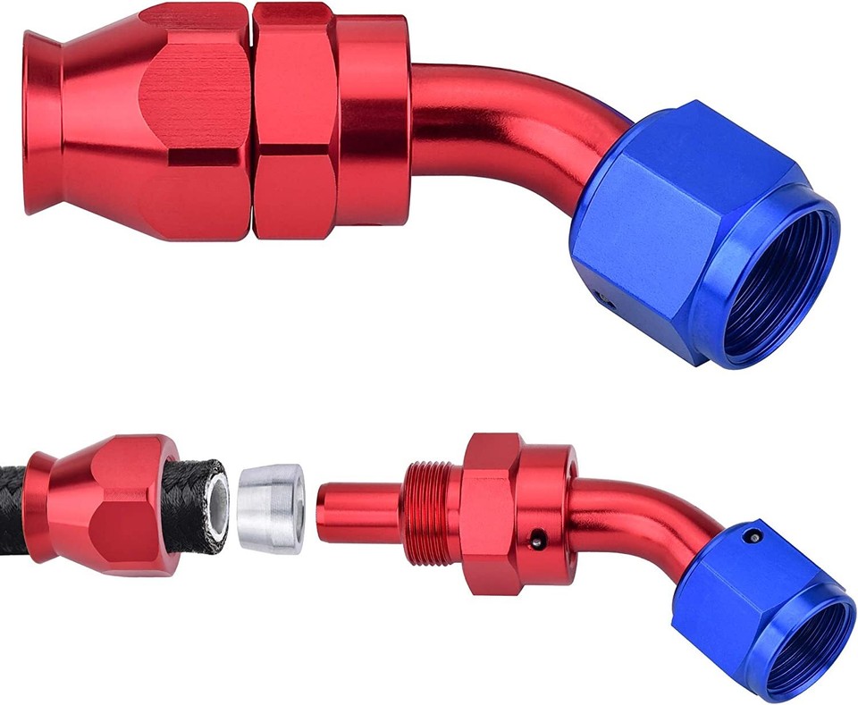 20ft Braided PTFE Fuel Hose Line Kit w/ Hose End Fitting 4AN-6AN-8AN ...