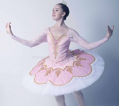 🇺🇸 Pink Sugar Plum Fairy Aurora Ballet Costume Hooped Platter Tutu ...