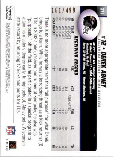 2004 Topps - Gold #371 Derek Abney /499 (RC) for sale online | eBay