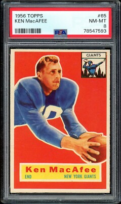 1956 Topps Football #65 Ken Macafee PSA 8 | eBay