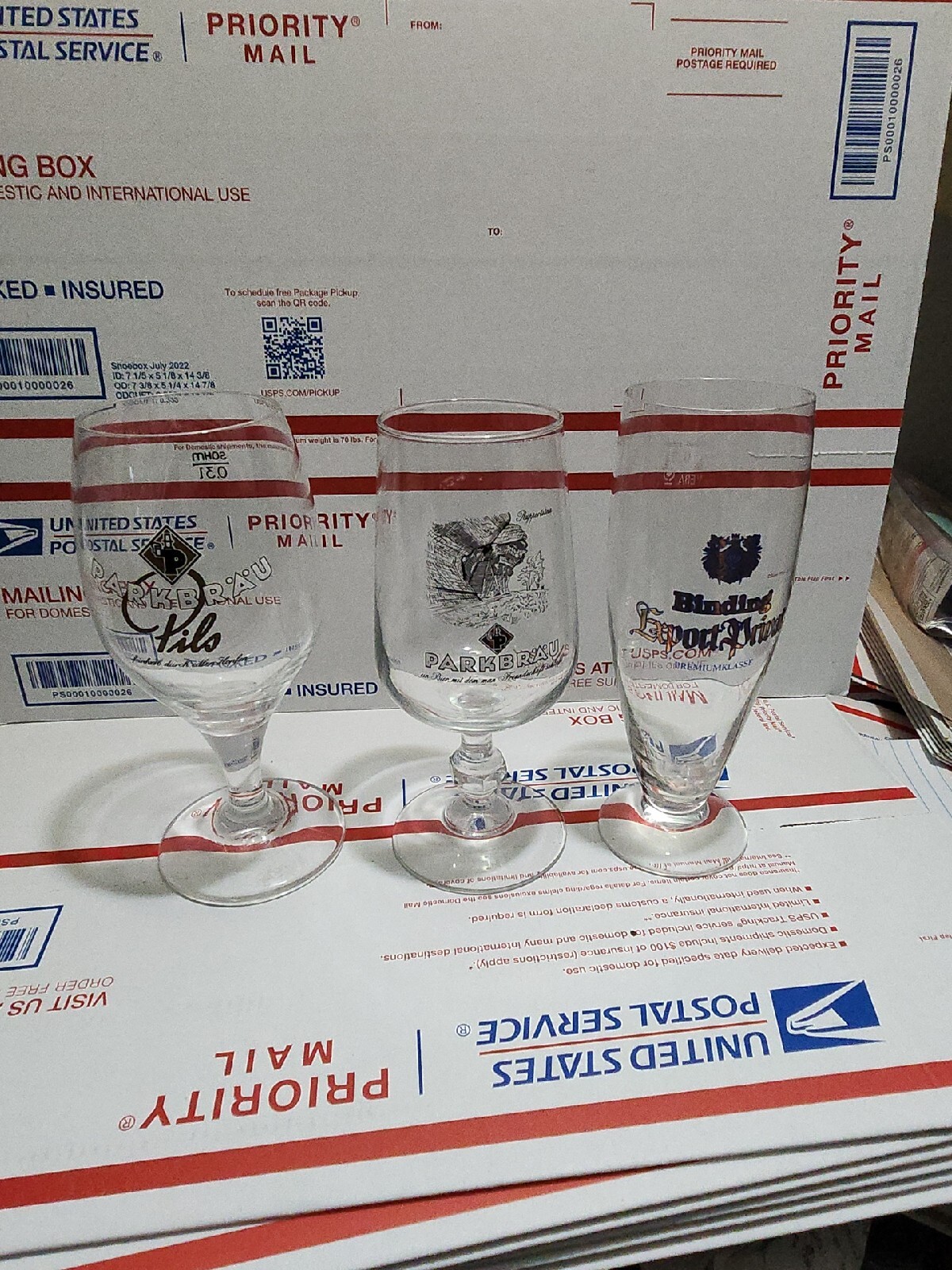 LOT OF Vintage German Beer Glasses Mugs Glass Rupperstein Parkbrau ...