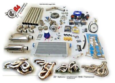 TURBO KIT BMW E46 E39 M54 M54 B30 M52 M50 2.5 2.8 3.0 STAGE 2 TURBOKIT ...