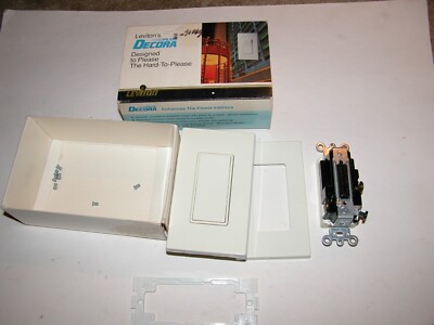 Leviton Decora Plus Almond Single Pole Rocker Switch screwless plate ...