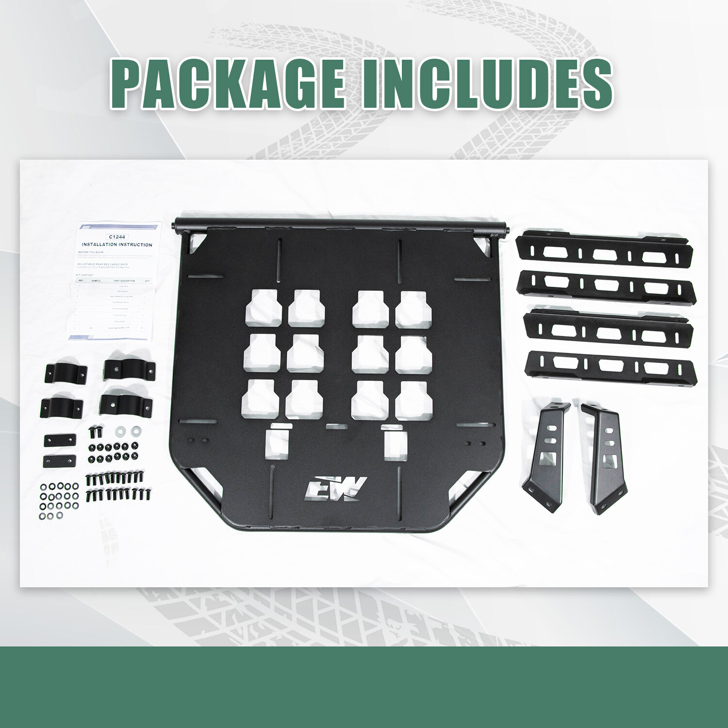 Adjustable Rear Bed Cargo Luggage Rack For 2022-2025 Polaris RZR Pro R ...