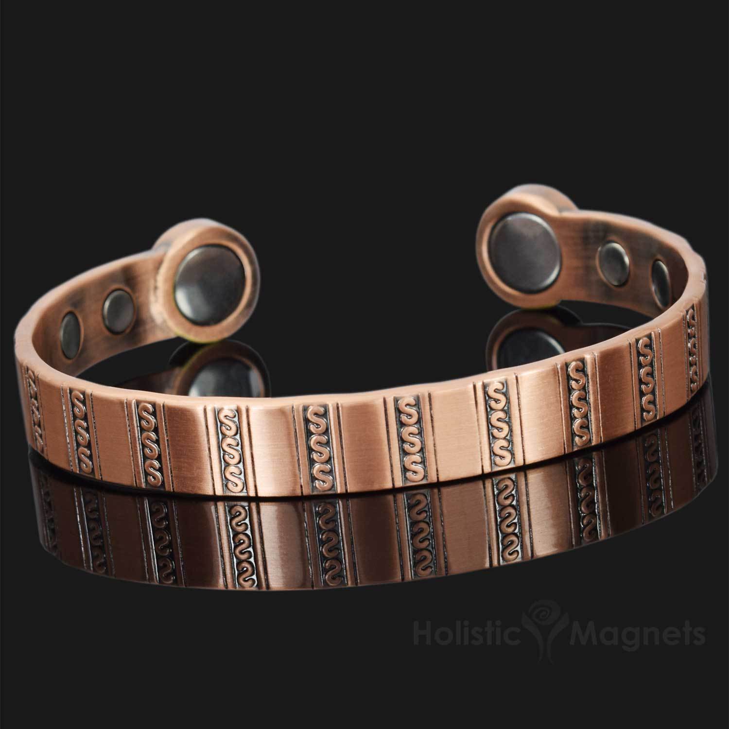 Healing Magnetic Bracelet Copper Wristband STRONG Magnets for Pain ...