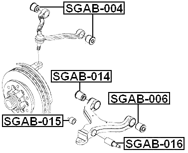 SGAB-015 Febest BUSHING, FRONT LOWER CONTROL ARM 4451809000 | eBay ...