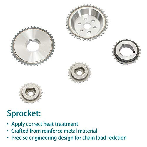 Timing Chain Kit with Tensioner Guide Rail Crank Sprocket Balance Shaft ...