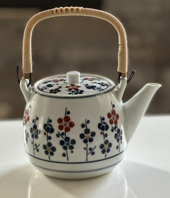 Lida’s Japanese Teapot Built-in Strainer Floral Signed Original Sticker ...