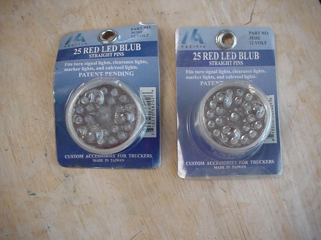12 VOLT RED LED BULB STRAIGHT PINS 25 BLUB NIB PART 3802 & SR-13465 ...