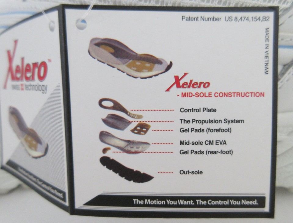 New XELERO Womens Matrix II Mesh Leather Walking Sneakers White 12 EE ...