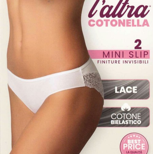 4 Womens Briefs Cotonella Mini Cotton with Inserts Lace Back Art. GD287 | eBay