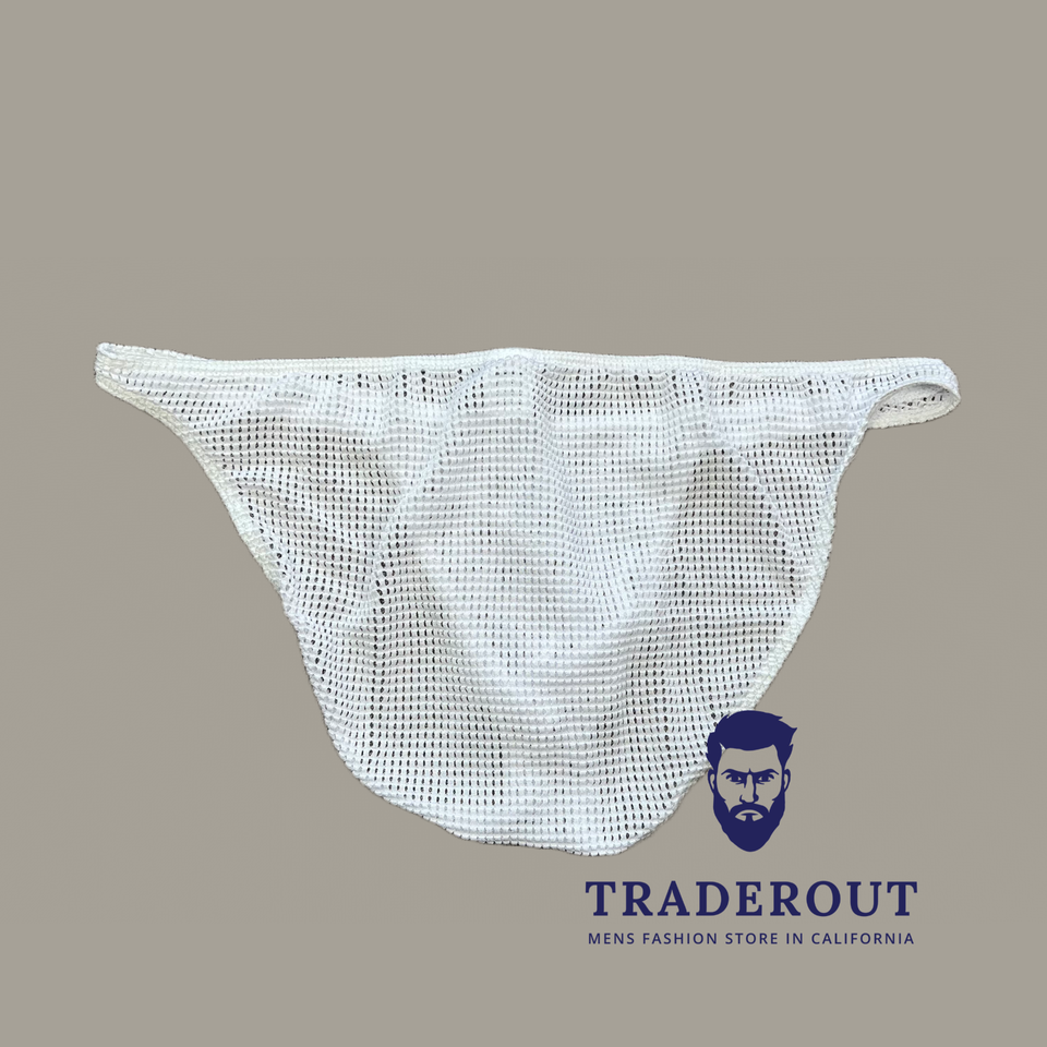 N2N Bodywear Men white micro X mesh see through bikini underwear size M ...