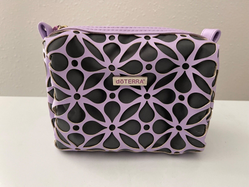New DoTERRA Purple Floral Zippered Storage Travel Case Bag Pouch | eBay
