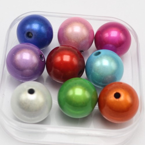 20 Mixed Color 3D Illusion Acrylic Miracle Round beads 16mm Jewelry ...