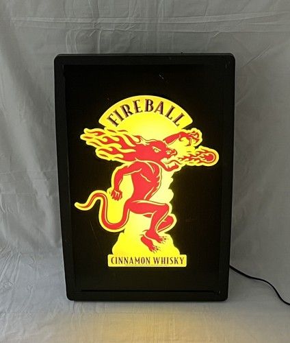 Neon LED LIGHT UP FIREBALL WHISKY SIGN BACK LIT 24” X 16” | eBay