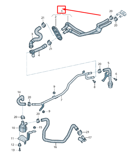 NEW AUDI Q5 FY ENGINE HEATER COOLANT HOSE 80A819350D NO IMPORT DUTIES ...