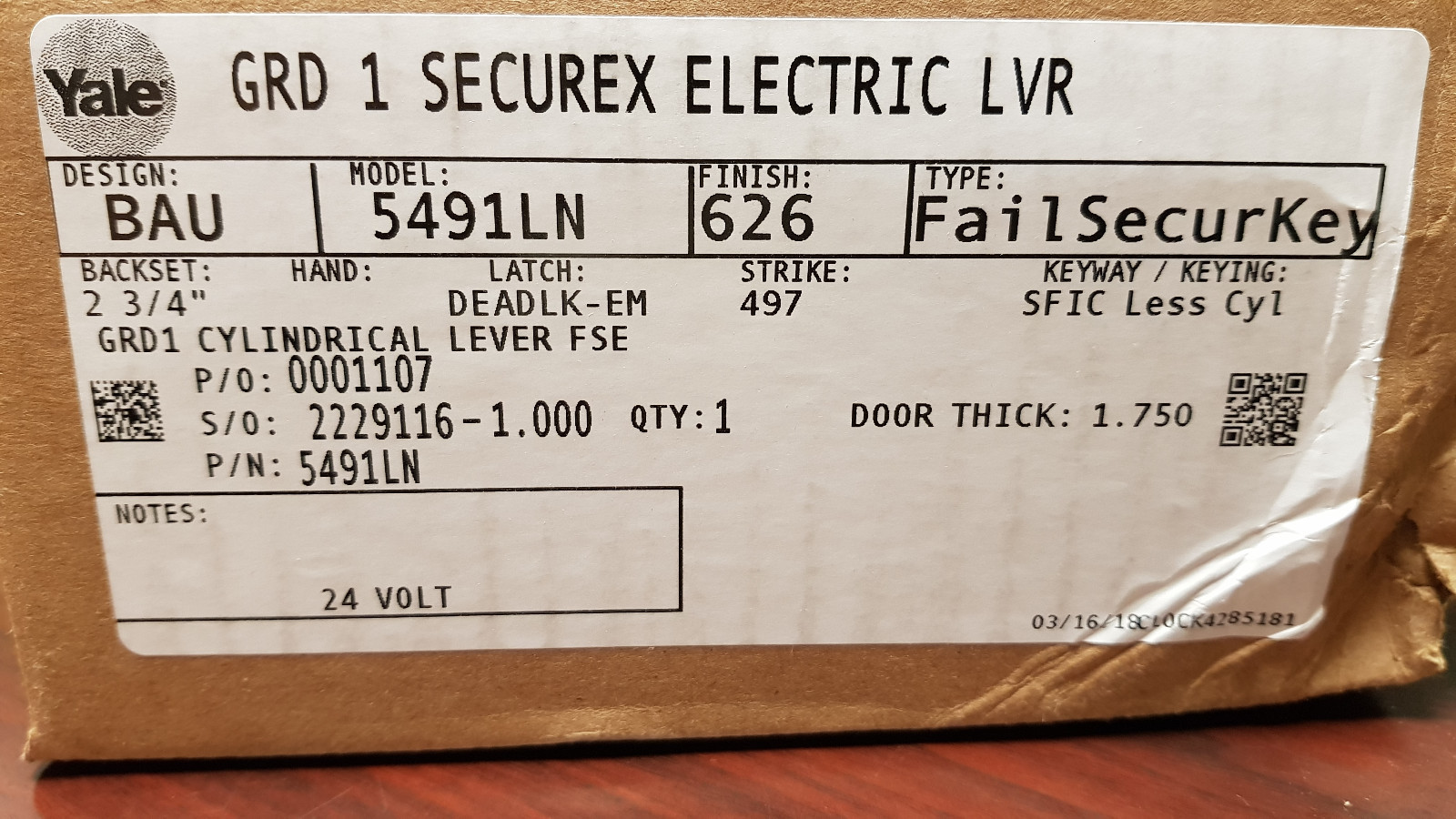 Securex Electric Lockset Door Handle Fail Secure Keyed 5491LN Satin ...