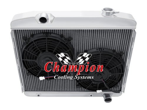 AL Champion 3 Row Radiator W/ 2 10" Fans for 1957 Chevrolet 150 Series ...