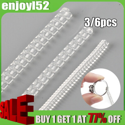 Ring Size Reducer Adjuster Resizer Transparent Silicone Spiral Snuggies ...