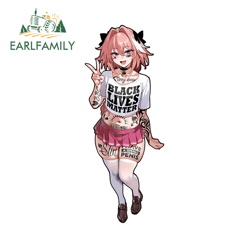 EARLFAMILY 5.1'' Anime Astolfo Femboy Waifu Tattoos Car Decals Trunk ...
