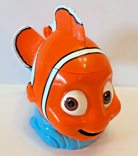 DISNEY ON ICE Finding Nemo Souvenir Cup Mug Orange Plastic Hinge Lid ...