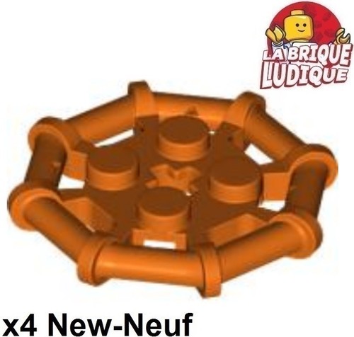 LEGO 4x Piatta Modified Rotondi 2x2 BAR Telaio Octagonal Manico Redish ...