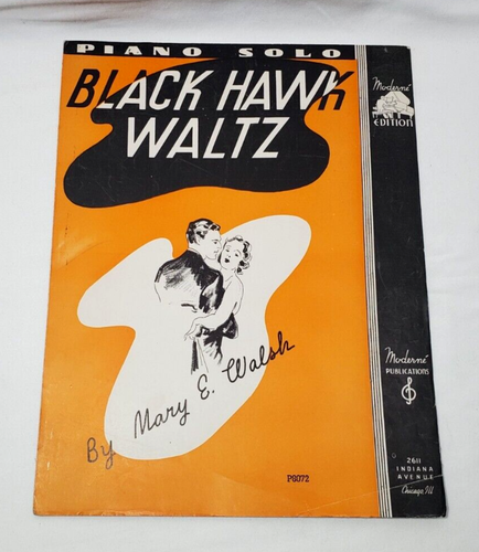 Vintage Sheet Music Black Hawk Waltz By Mary E Walsh Music Clear Sleeve ...