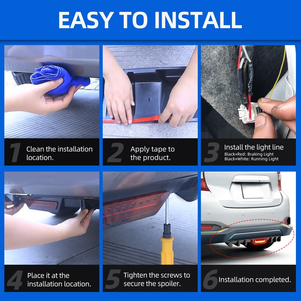 For For Chevy Corvette C8 Carbon Fiber Style Car Rear Diffuser Lower ...