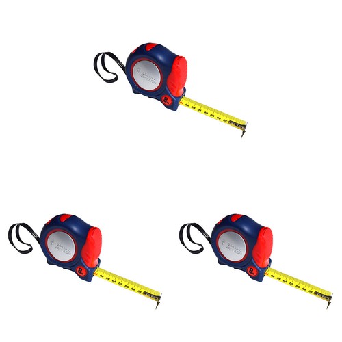 3PK Spear & Jackson Tape Measure w/Wrist Loop All Metric Auto Lock ...