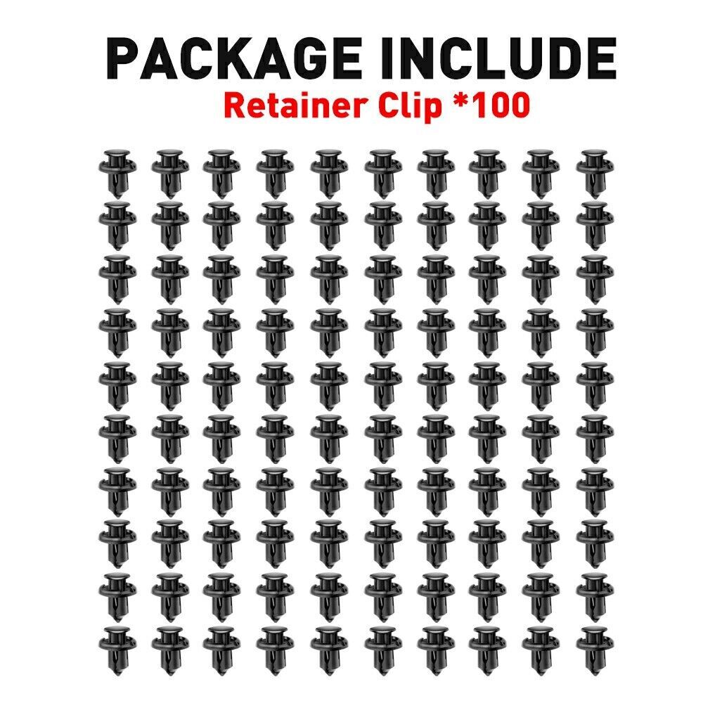 100 Pc Clips Fastener Bumper Hood Fender Splash Guard Retainer for ...