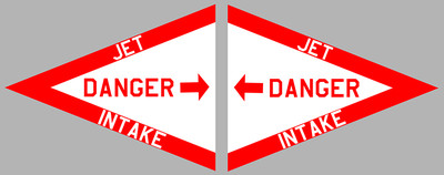 2 X DANGER JET AIR INTAKE AVION F16 TOMCAT 12cmX10cm AUTOCOLLANT ...