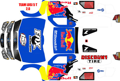 Losi 5ive T wrap decals stickers trophy truck TTBMRB hpi baja 5t 5sc ...
