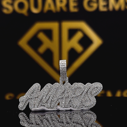 VVS Moissanite Custom Name Hip-Hop Charm Men's 925 Silver Rapper ...