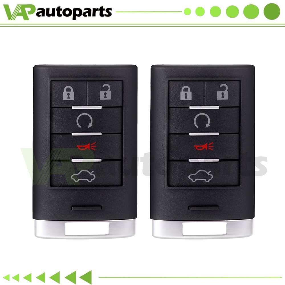 2 for Cadillac STS 2008 2009 2010 2011 Remote Key Fob Shell 5 Buttons ...
