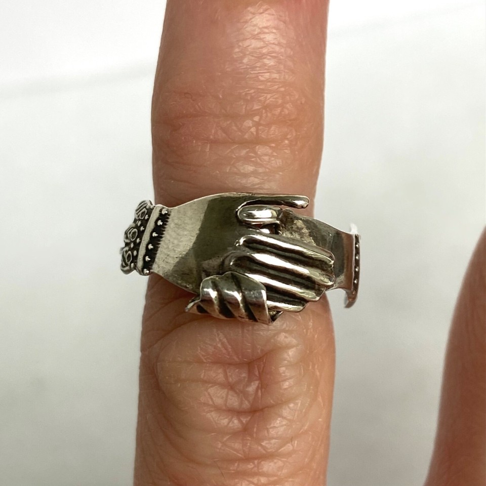 VTG Sterling Silver 925 Fede Gimmel Claddagh Puzzle Friendship ...