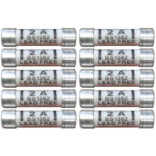 Pack Of 10 x Fuse 2A Plug Top BS1362 Lyvia Electrical SP2 5050423022863 ...