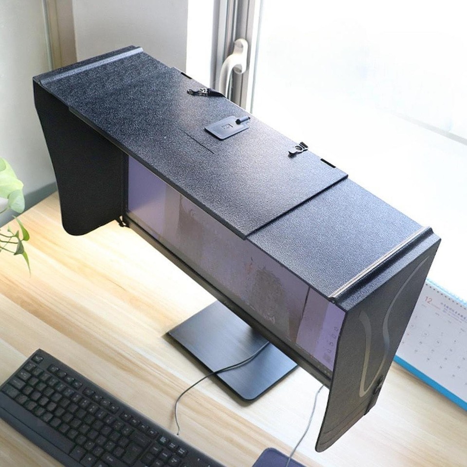 Desktop Computer Monitor Hood Adjustable Easy to Install Sunhood for ...