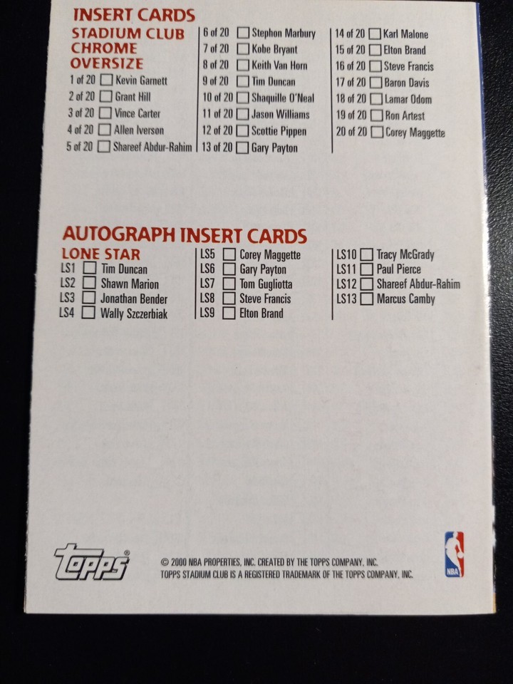 99 2000 Topps Stadium Club Allen Iverson paper booklet insert | eBay