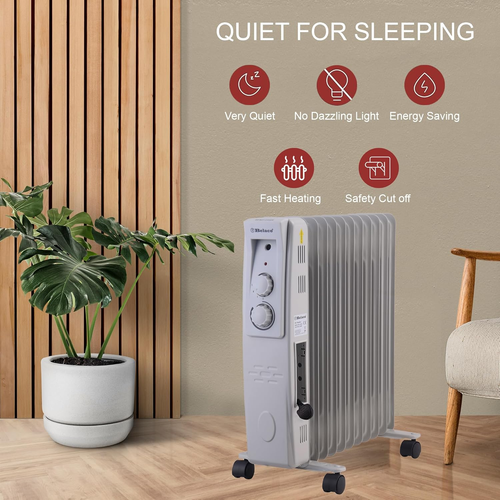 Oil Filled Radiators 11 Fins, Electric Heater, Adjustable Thermostat ...