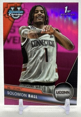 Solomon Ball 2023-24 Bowman Chrome University #89 1st Pink Refractor ...