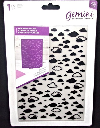 Gemini Spring Sky Embossing Folder Summer Rain Clouds New by Crafters ...