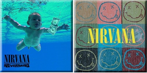 NIRVANA - OFFICIAL LOGO FRIDGE MAGNET - NEVERMIND / HAPPY FACE BLOCKS ...
